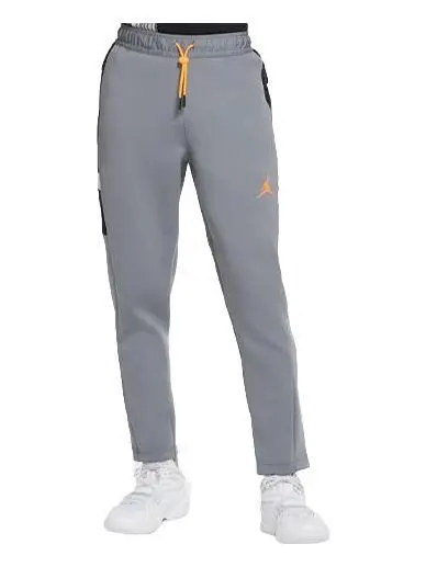 JORDAN Solid Color Lacing Knit Sports Long Pants - Gray