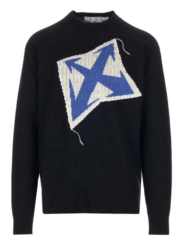 Off-White Arrows Intarsia Wool Jumper - Black
