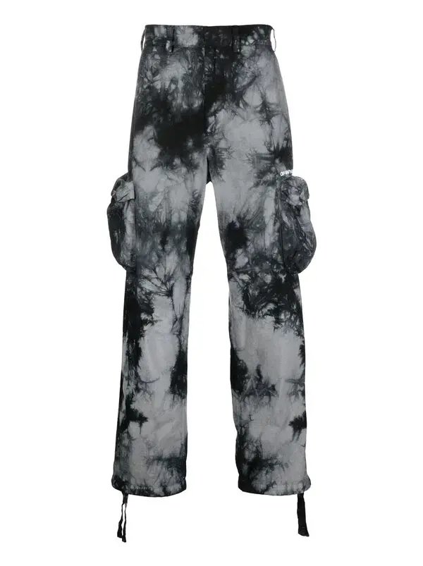 Off-White Tie-dye Cargo Pants - Warm Grey