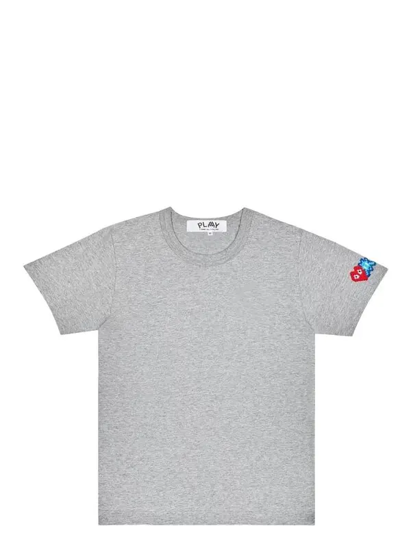 Play Comme Des Garcon Fw25 Double Heart T-shirt - Grey