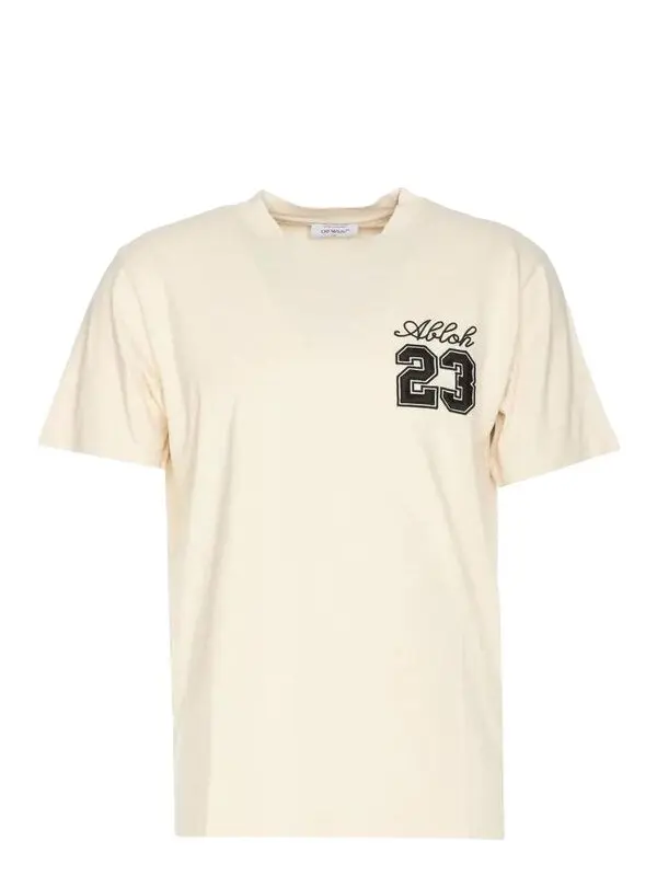 Off-White 23 Logo Slim Short-sleeve T-shirt 'angora Black - Beige