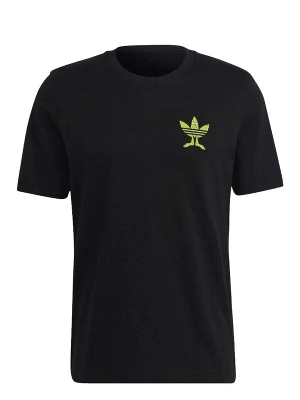 Adidas Logo Printing Round Neck Sports Short Sleeve Japanese Version Black T-shirt - Default Color