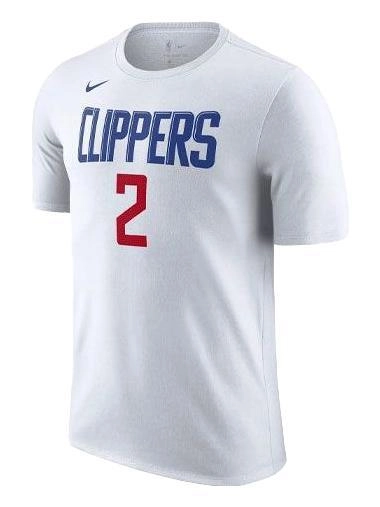 Nike Nba Basketball Sports Printing Short Sleeve Los Angeles Clippers Leonard No. 2 White T-shirt - Multi-color