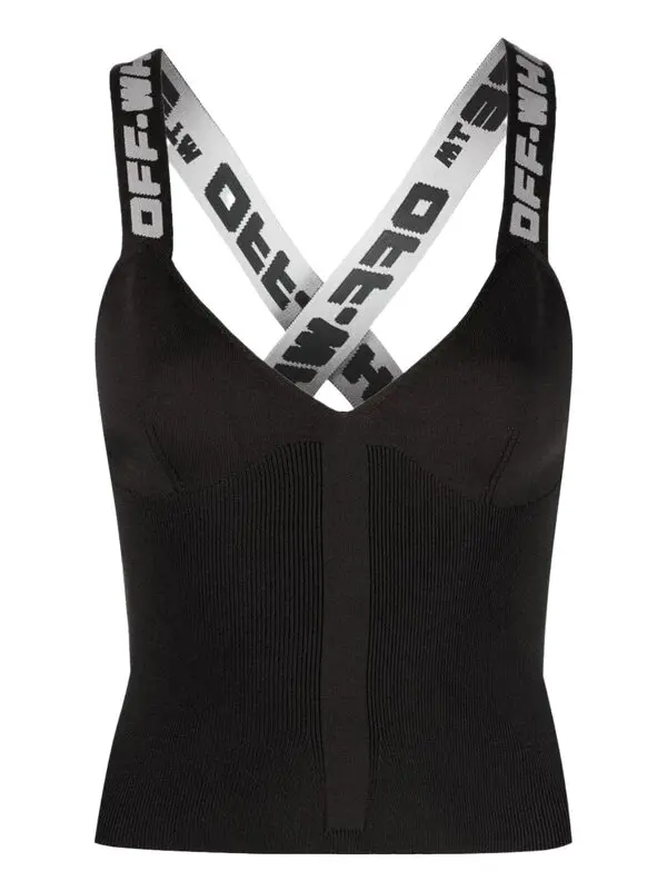 Off-White Logo-strap Vest Top - Black