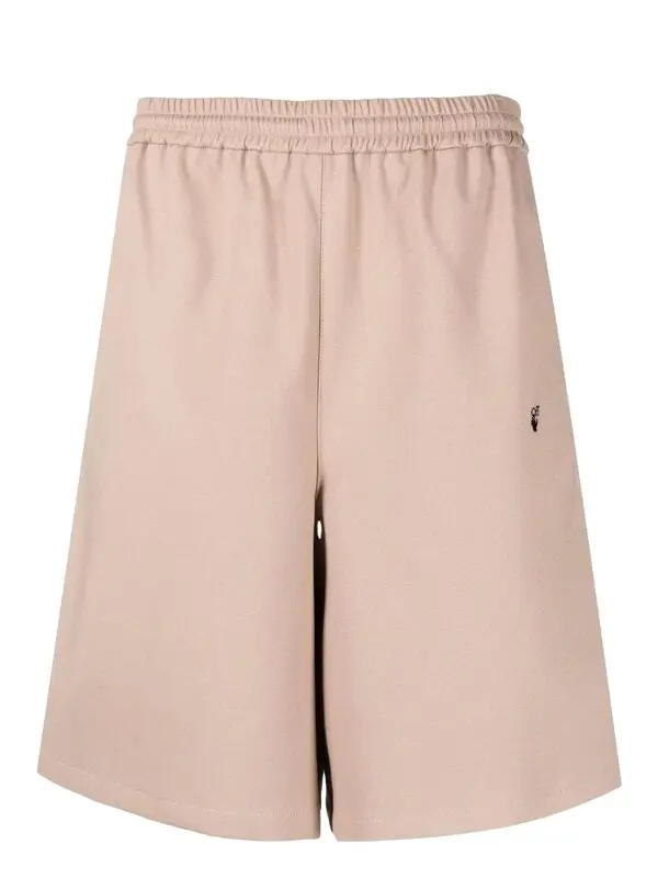 Off-White Solid Color Large Shorts - Multi-color