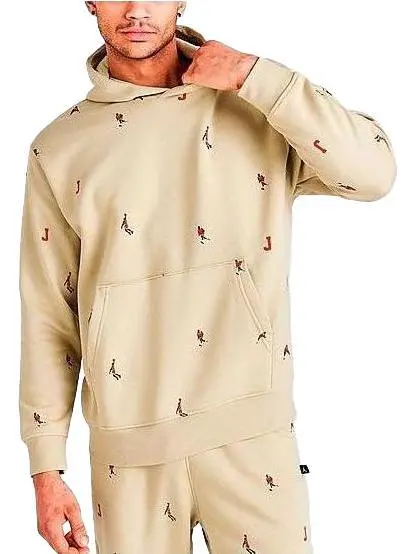 JORDAN Fleece Hoodie With All-over Print - Neutrals