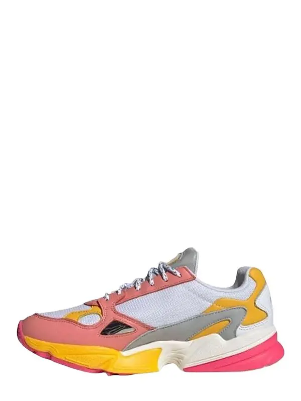 Adidas Falcon W Casual Low Top Sneakers - White/pink/yellow