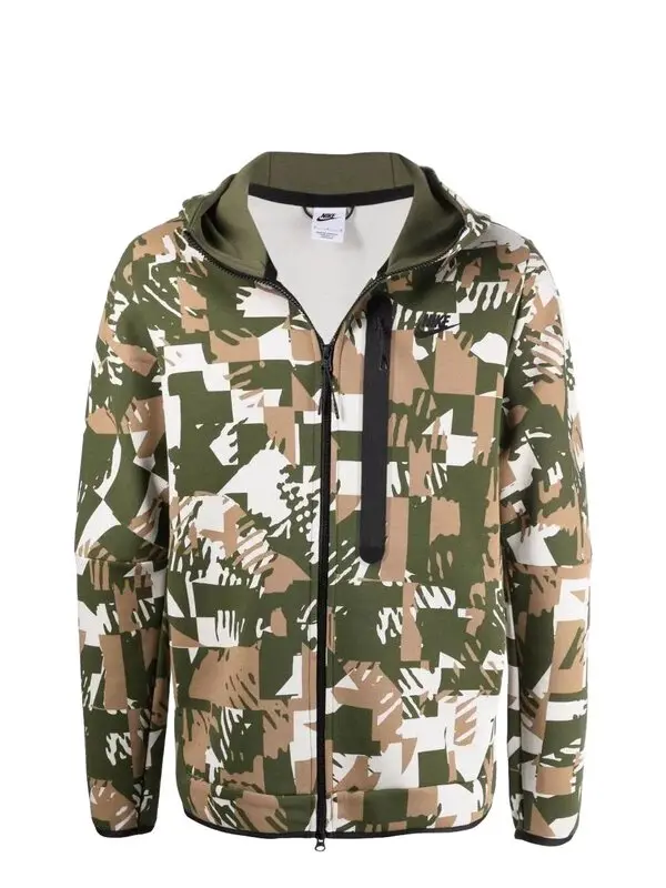 Nike Full Print Geometry Pattern Zipper Hooded Jacket - Default Colorway