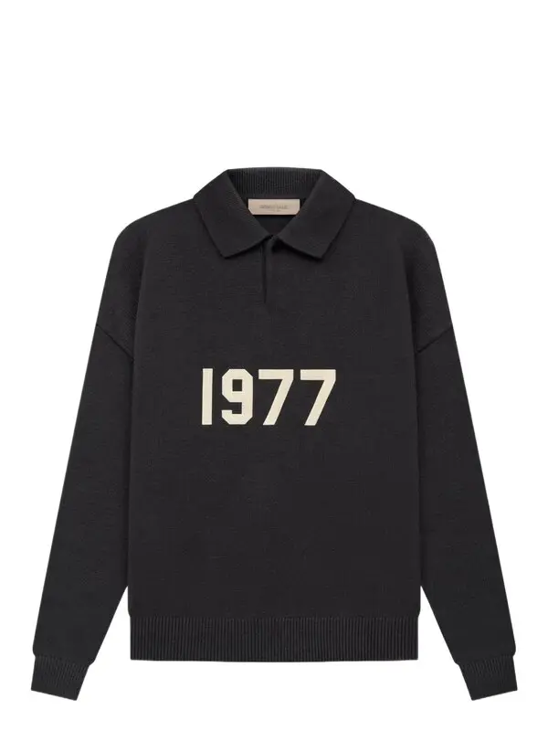 Fear Of God Ss22 Knit Ls 1977 Polo Shirt 'iron - Black