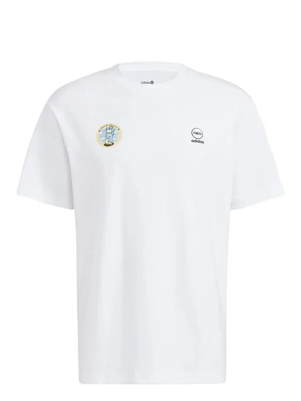 Adidas Neo M Sw Slogan Tee Solid Color Alphabet Printing Athleisure Casual Sports Short Sleeve Couple Style White - Multi-color