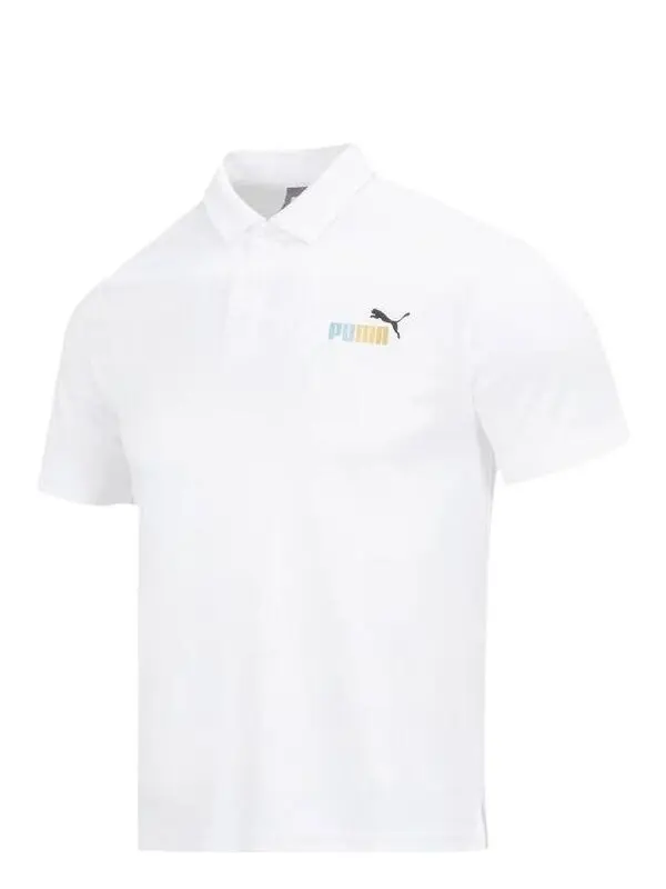 PUMA Graphic Logo Polo Shirt - White