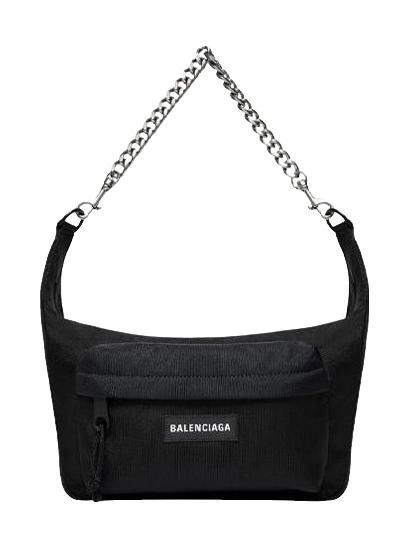 Balenciaga Raver Medium Bag With Chain - Black