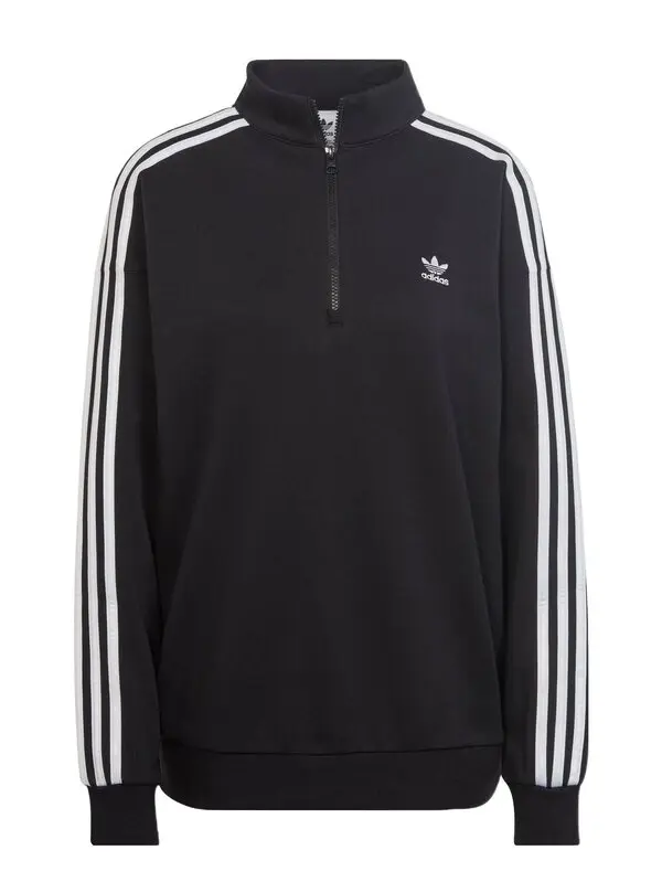 Adidas Adicolor Trefoil Quarter-zip Sweatshirt - Black/white