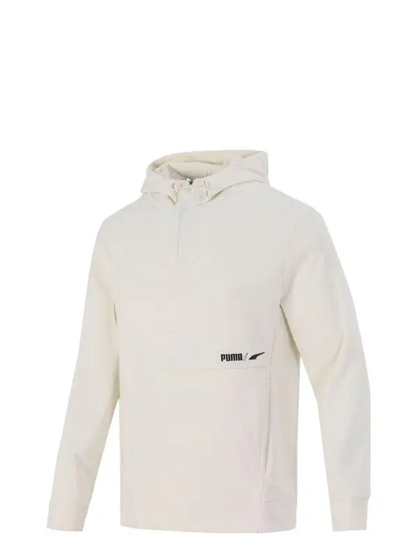 PUMA Half Zip Hooded Jacket - White