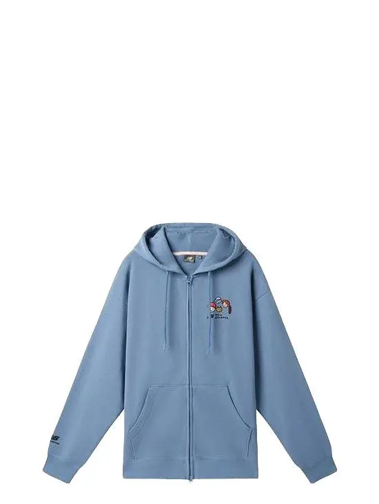 NEW BALANCE Cartoon Graphic Hooded Track Jacket - Blue