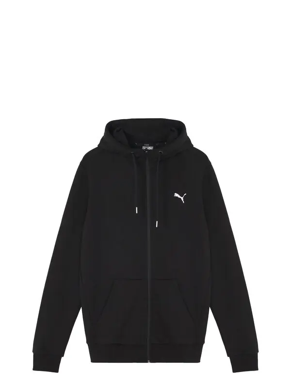PUMA Logo Zip-up Hooded Jacket - Black