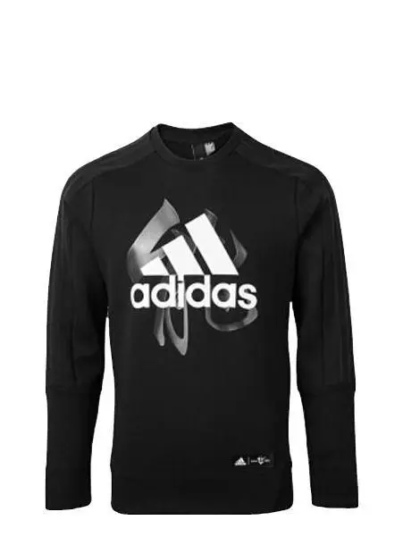 Adidas Crewneck Pullover With Graphic Detail - Black