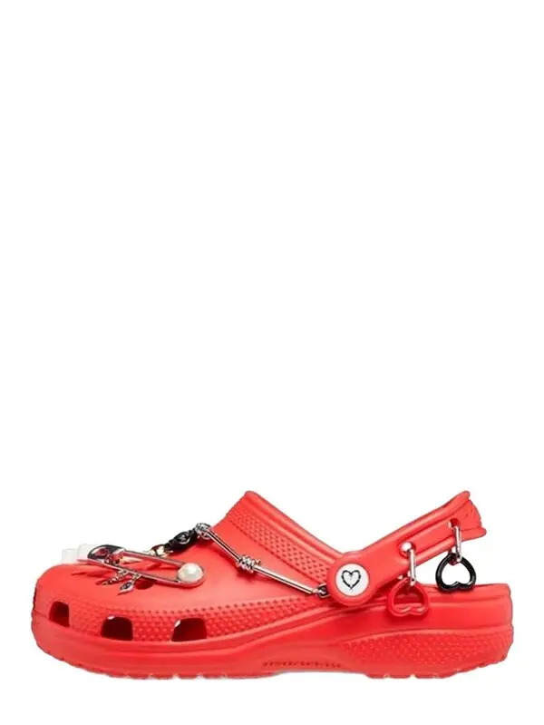 CROCS X Karol G Classic Clogs "metal Hearts - Red/silver