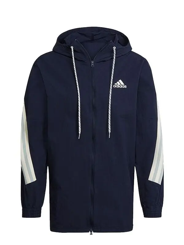 Adidas 3s Tape Jkt Colorblock Casual Sports Hooded Jacket - Navy