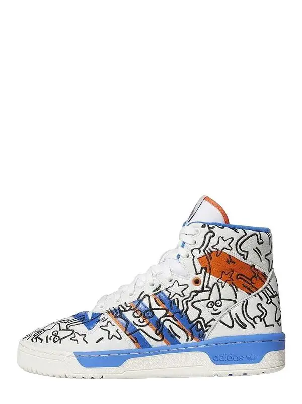 Adidas X Keith Haring Rivalry High Top Sneakers - White