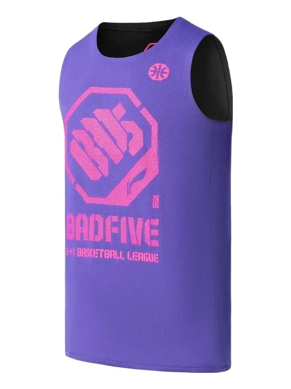 LI-NING X Jon Burgerman Badfive Reversible Basketball Jersey - Purple/pink