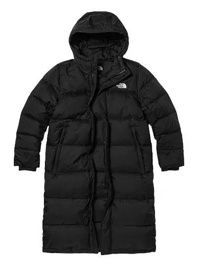 The North Face Nuptse Long Puffer Jacket With 550 Fill Insulation - Black