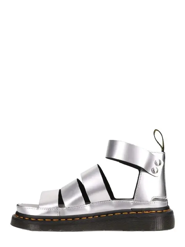 Dr. Martens Clarissa Metallic Ankle Strap Sandals - Silver