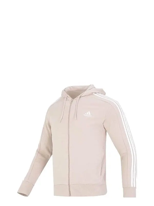 Adidas French Terry 3-stripes Full-zip Hoodie Jackets - Beige