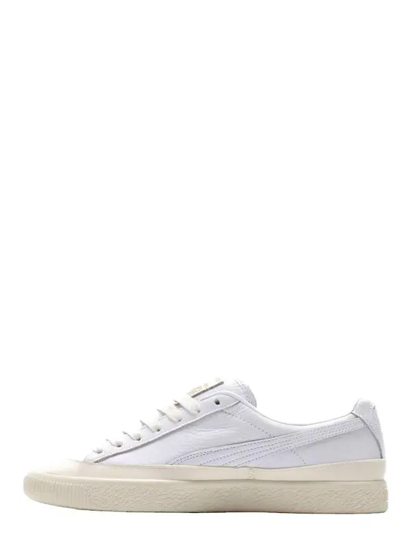 PUMA Clyde Rubber Toe Leather Leisure Board Shoes - White