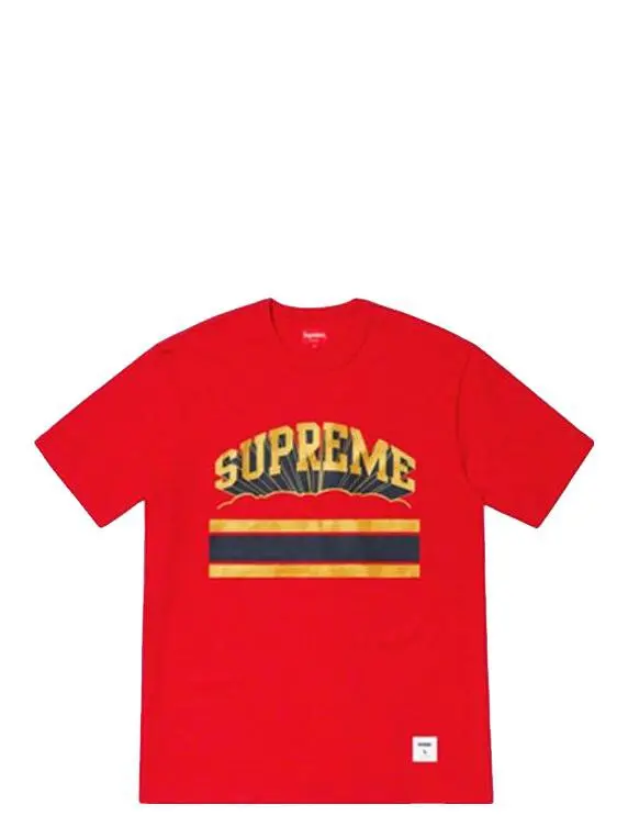 Supreme Ss19 Cloud Arc Tee 3d Clouds Large Logo Short Sleeve - Red