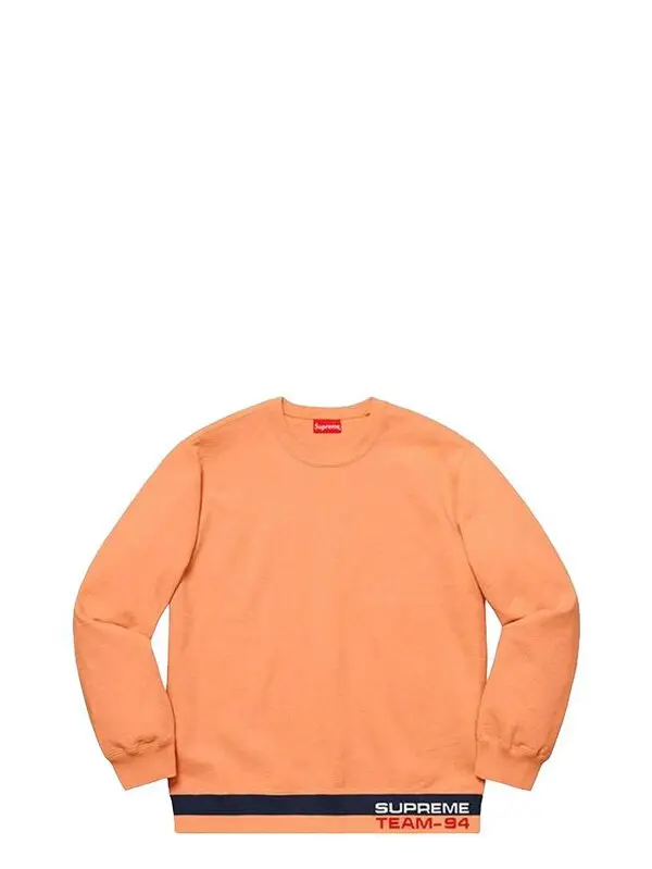 Supreme Rib Stripe Crewneck - Orange