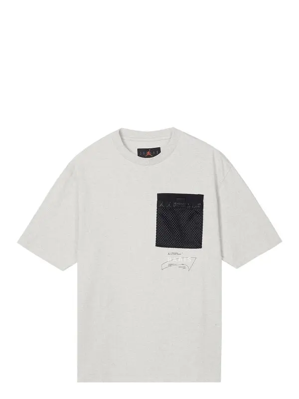 Nike Alphabet Printing Patch Pocket Round Neck Short Sleeve Asia Edition Gray T-shirt - Default Colorway