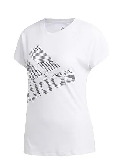 Adidas Short Sleeve Crewneck T-shirt With Graphic Logo - White