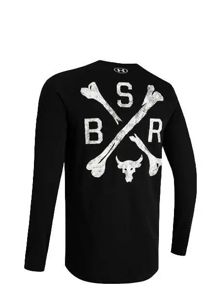 Under Armour Project Rock Bsr Long Sleeve Logo Shirt - Black/white