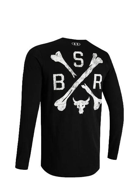 Under Armour Project Rock Bsr Long Sleeve Logo Shirt - Black/white