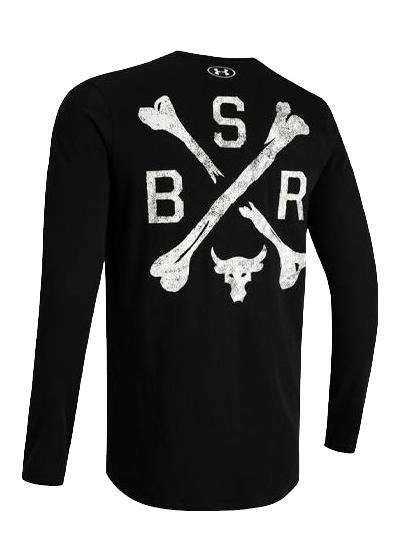 Under Armour Project Rock Bsr Long Sleeve Logo Shirt - Black/white