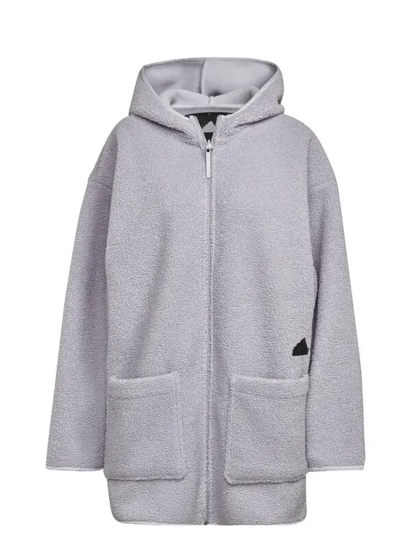 Adidas Polar Fleece Long Hooded Track Top - Purple