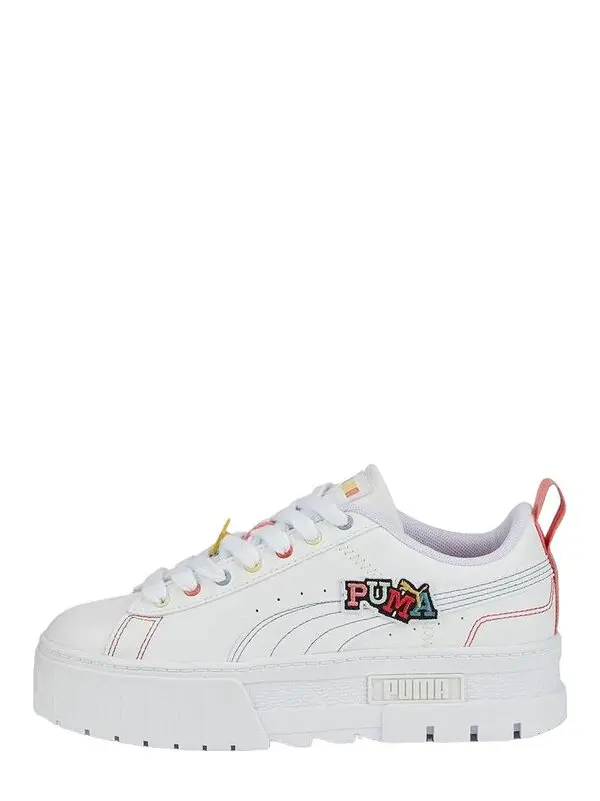 PUMA Mayze Pierced White Multi Sneakers - White/red