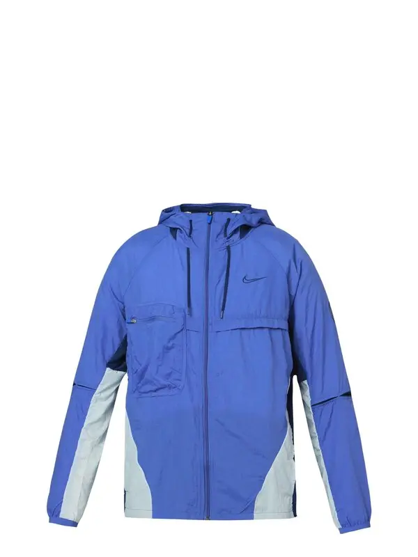 Nike Hooded Track Jacket With Zip Up And Pockets - Blue