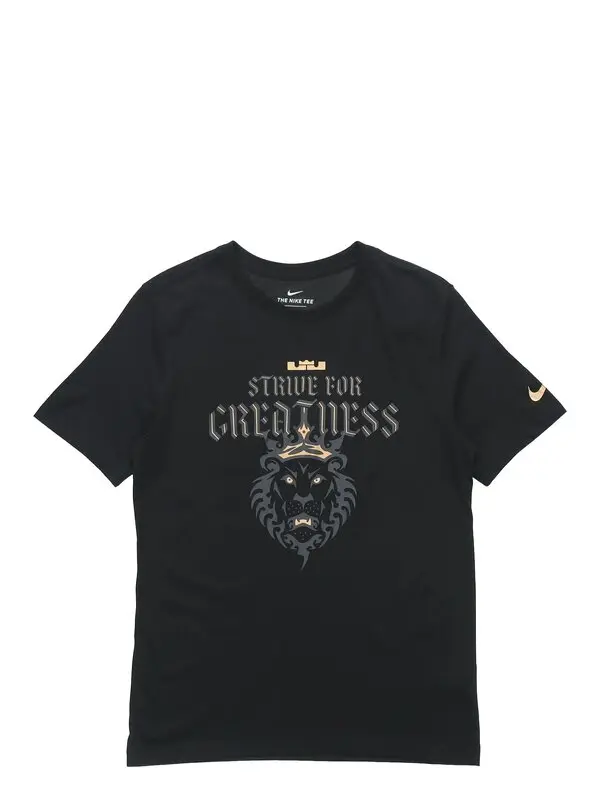Nike Lebron James Basketball Sports Printing Round Neck Short Sleeve - Black