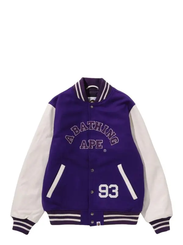 A BATHING APE Giant Ape Head Varsity Jacket - Red