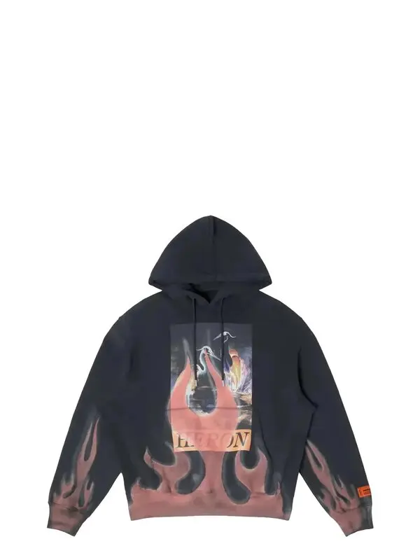 Heron Preston Heron Times Flames" Hoodie - Black