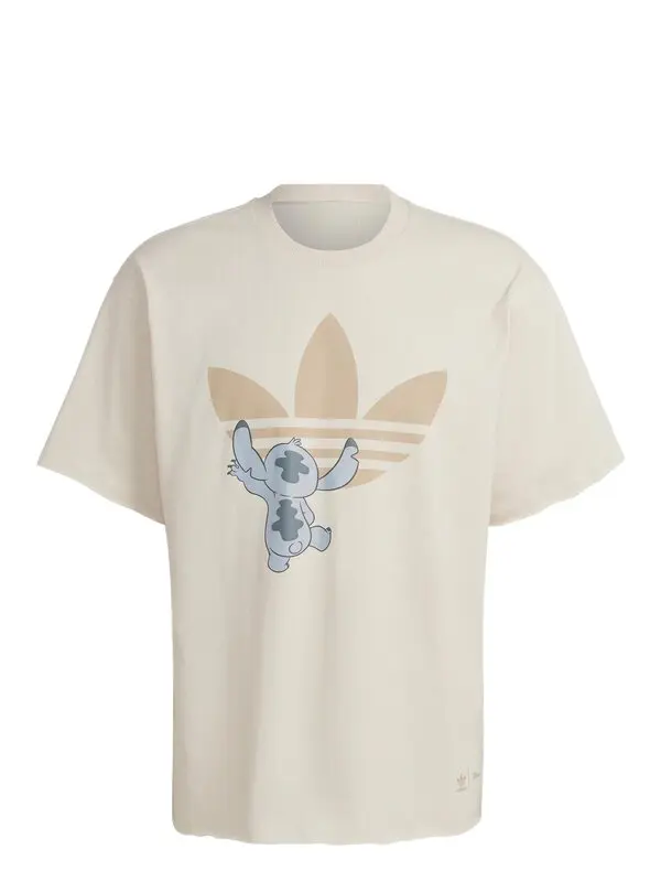 Adidas Originals X Disney Crossover Cartoon T-shirt 'white Beige - Multi-color