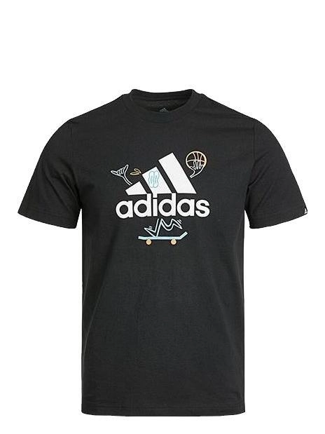 Adidas Causual Sports Round Collar Printing Male - Black