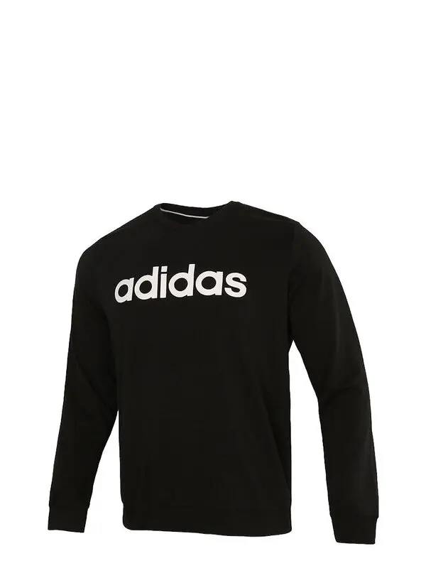 Adidas Round Neck Casual Pullover With Long Sleeves - Black