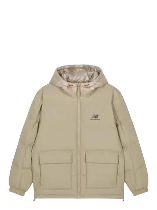NEW BALANCE Hooded Down Jacket - Beige