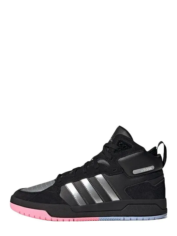 Adidas Neo 100db Mid-top Basketball Shoes - Core Black/metallic Silver/blue
