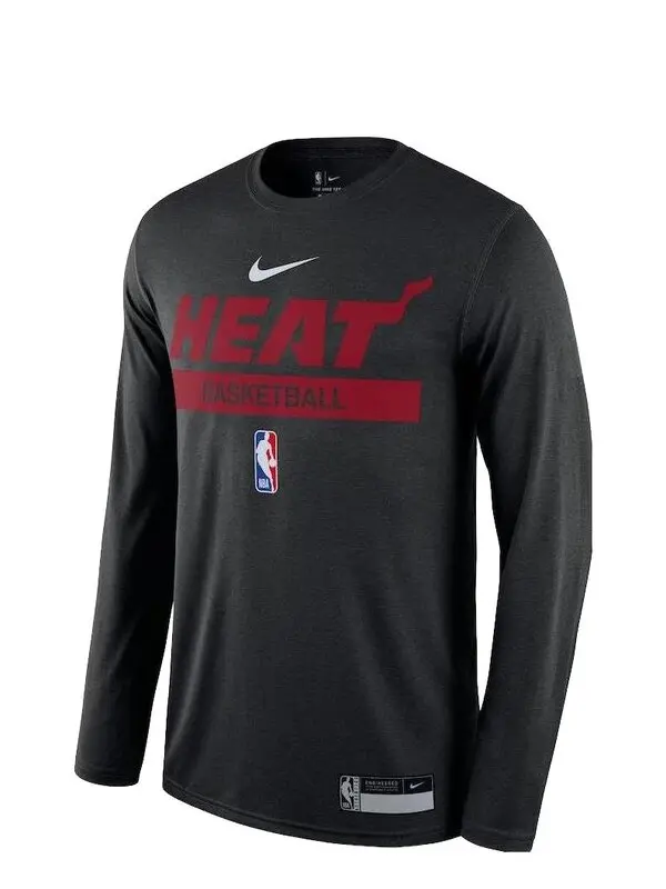 Nike X Nba Miami Heat Performance Long Sleeve T-shirt - Black/red