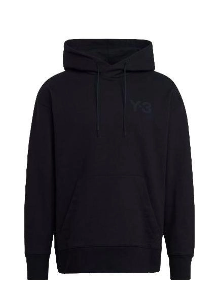 Adidas Y-3 Solid Color Hoodie With Logo Detail - Black