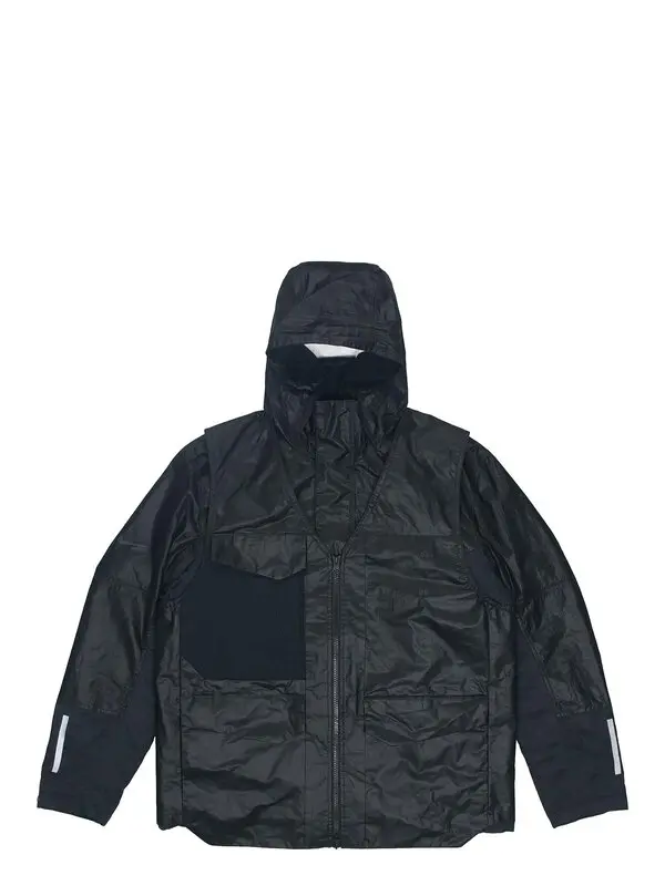 Nike Splicing Hooded Padded Windbreaker Jacket - Black
